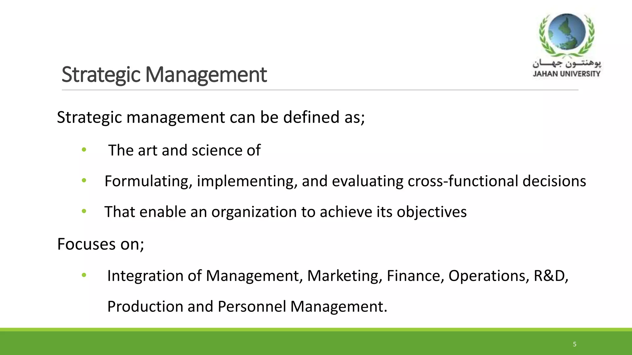 Strategic Management lecture # 01 | PPTX
