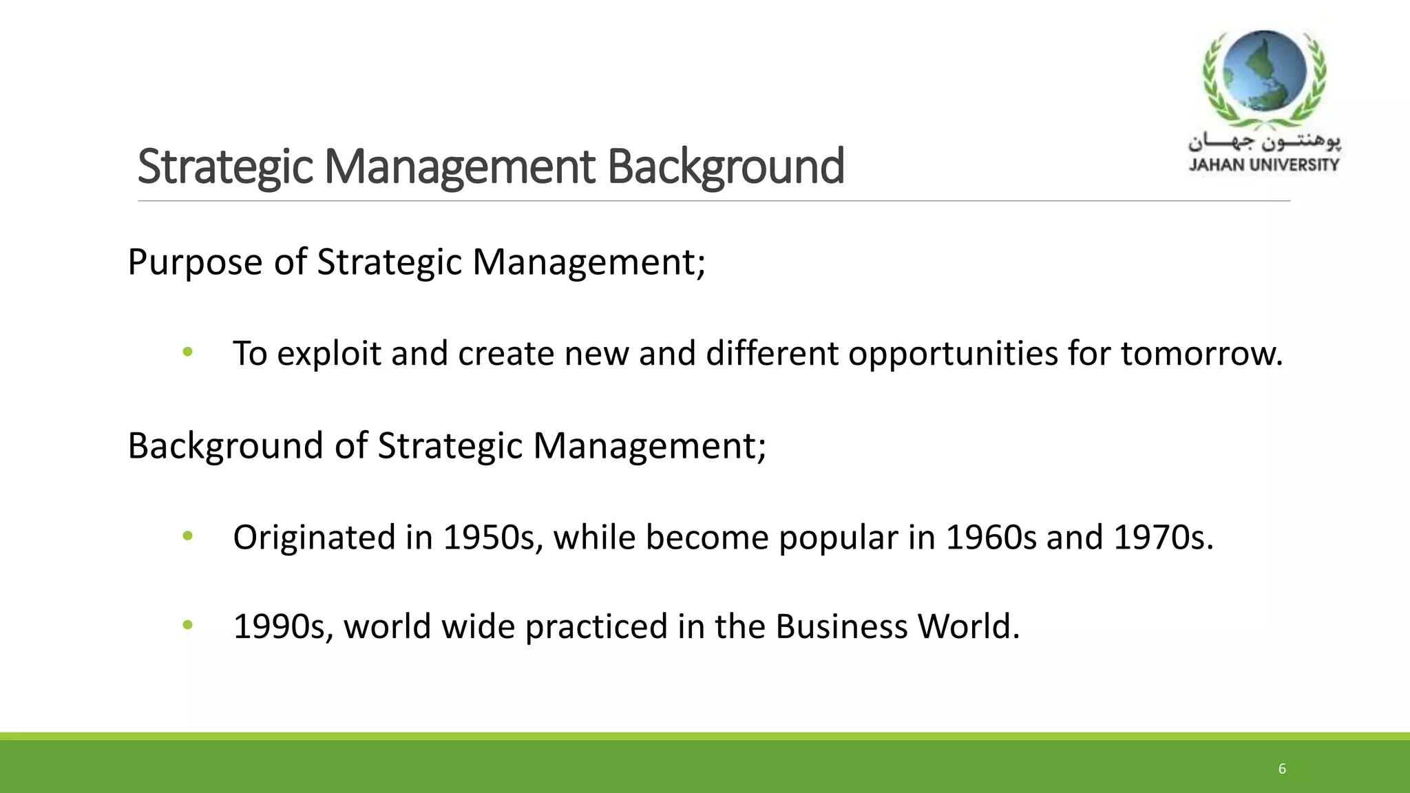 Strategic Management lecture # 01 | PPTX