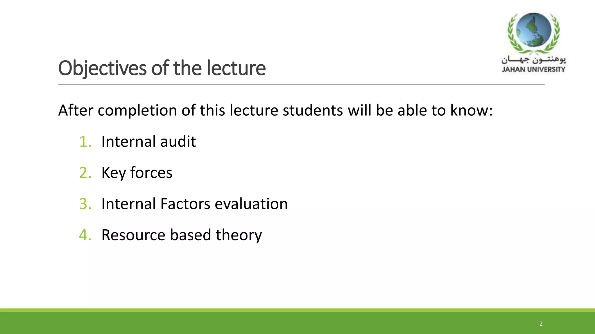 Strategic Management lecture # 05 | PPTX