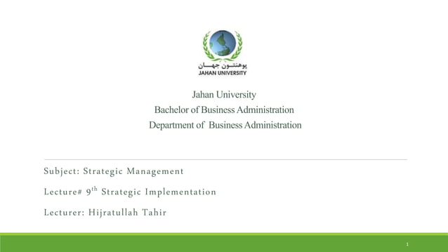 Strategic Management lecture # 10 | PPT