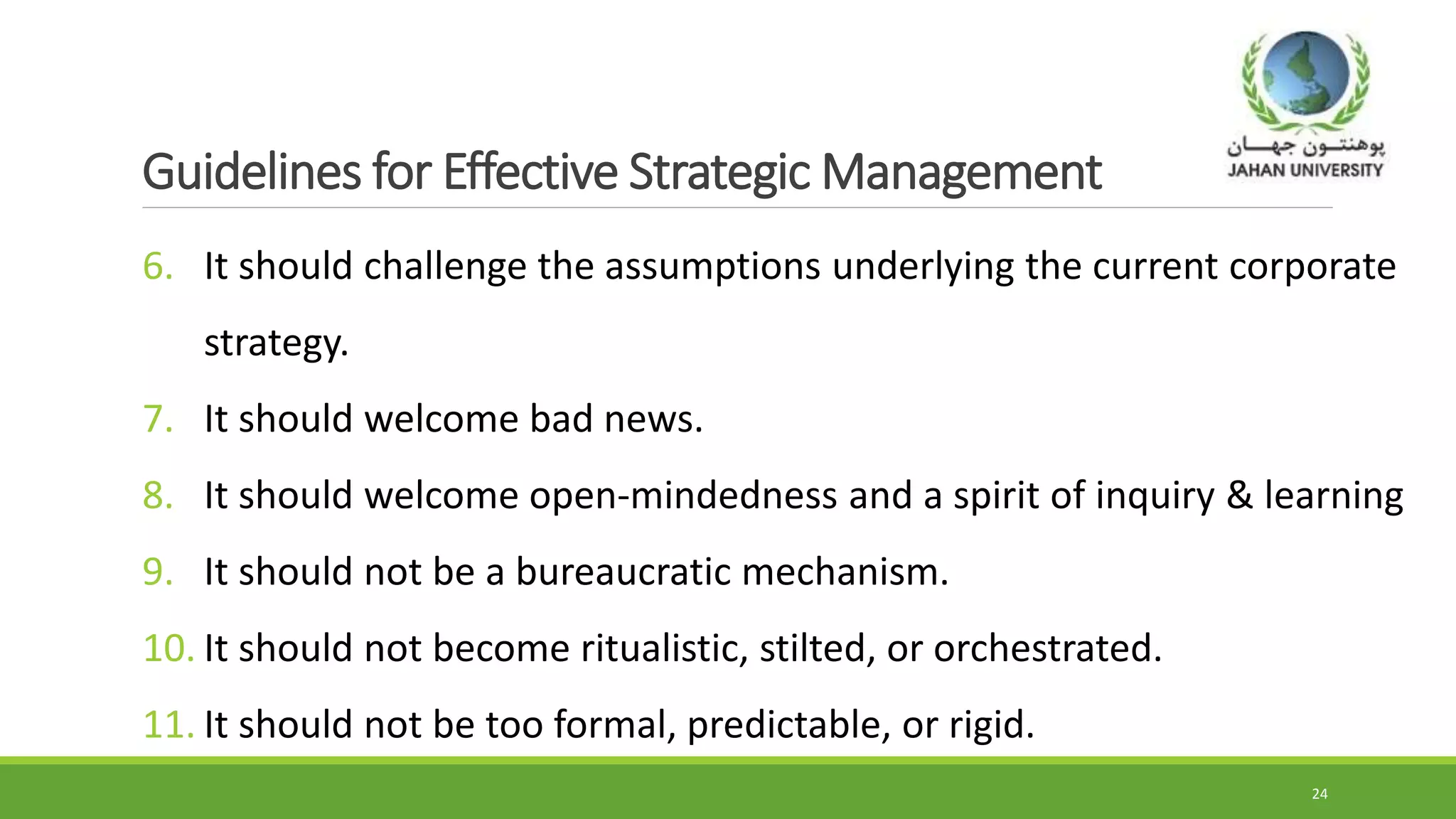 Strategic Management lecture # 14 | PPTX