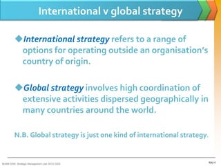 SM Lecture Nine (A) - International Strategy | PDF