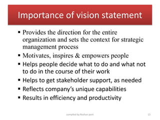 Strategic management and leadership_unit2_ vision and mission | PPT