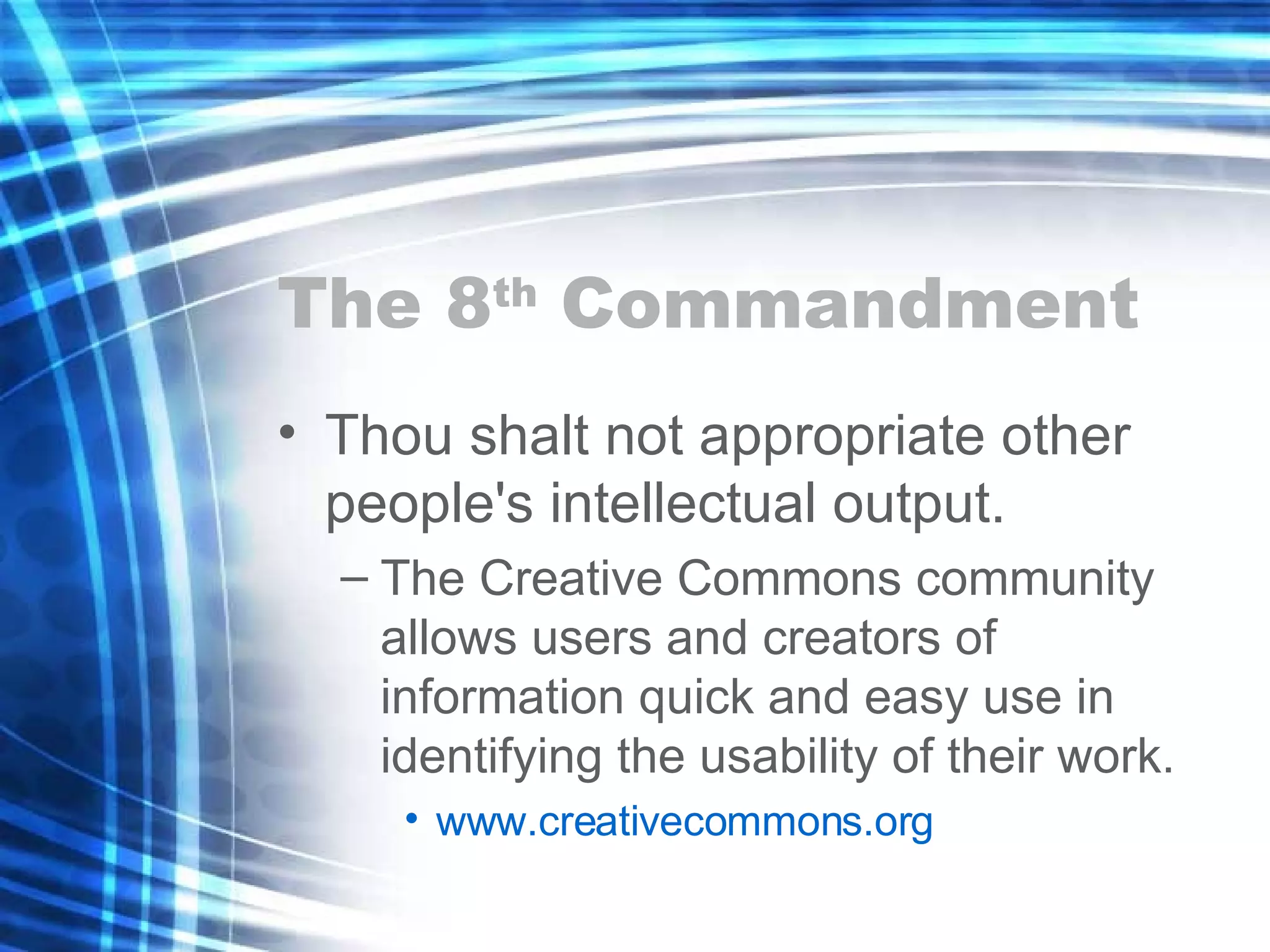 The 10 Commandments of Computer Ethics | PPT