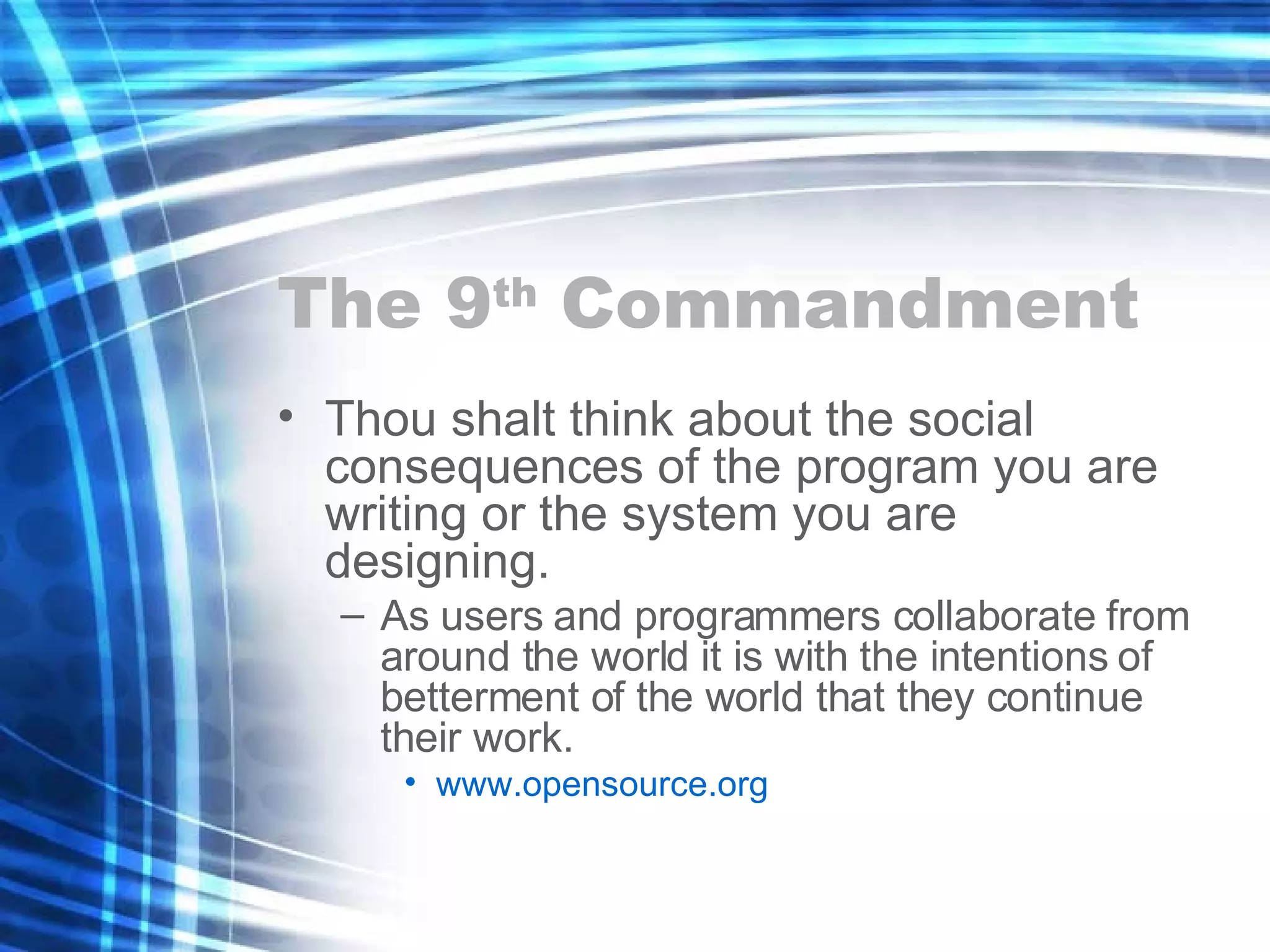 The 10 Commandments of Computer Ethics | PPT