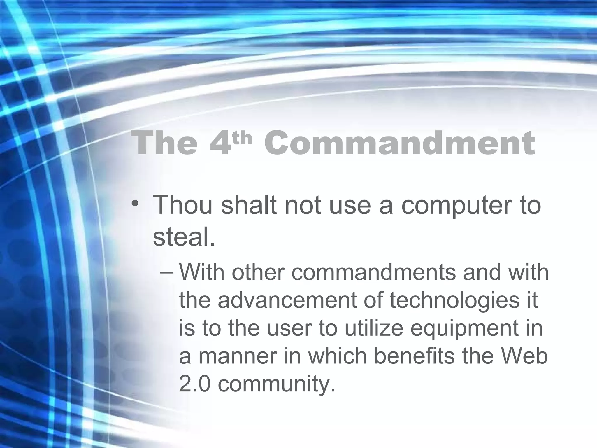 The 10 Commandments of Computer Ethics | PPT