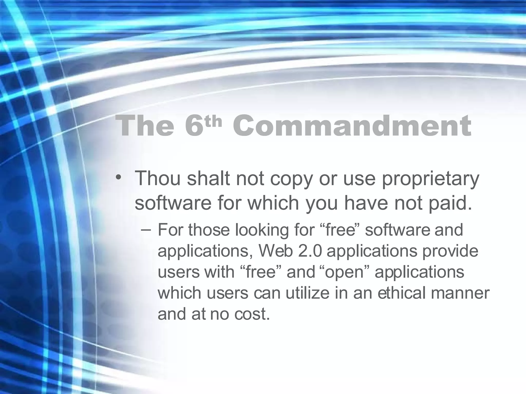 The 10 Commandments of Computer Ethics | PPT