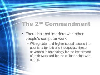 The 10 Commandments of Computer Ethics | PPT