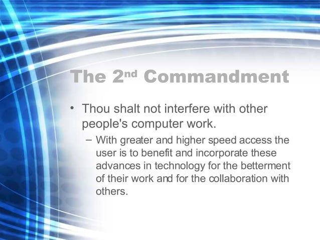 The 10 Commandments of Computer Ethics | PPT