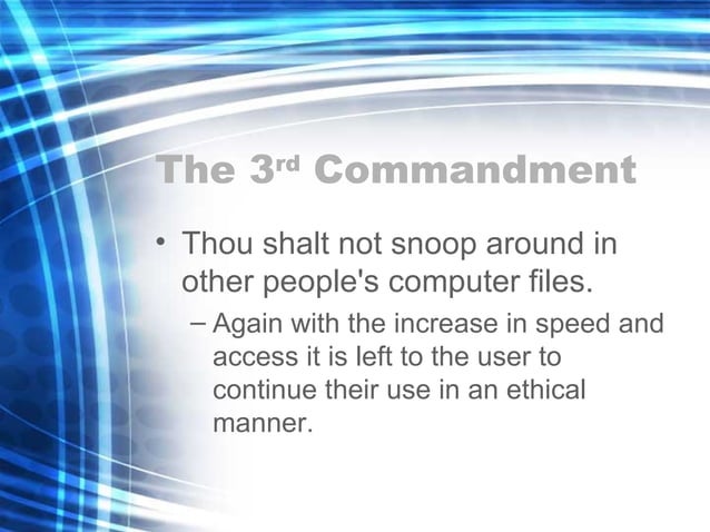 The 10 Commandments of Computer Ethics | PPT