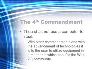 The 10 Commandments of Computer Ethics | PPT