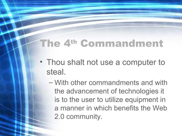 The 10 Commandments of Computer Ethics | PPT