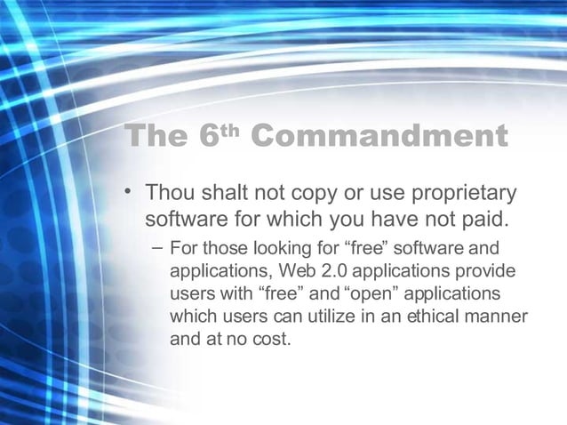 The 10 Commandments of Computer Ethics | PPT
