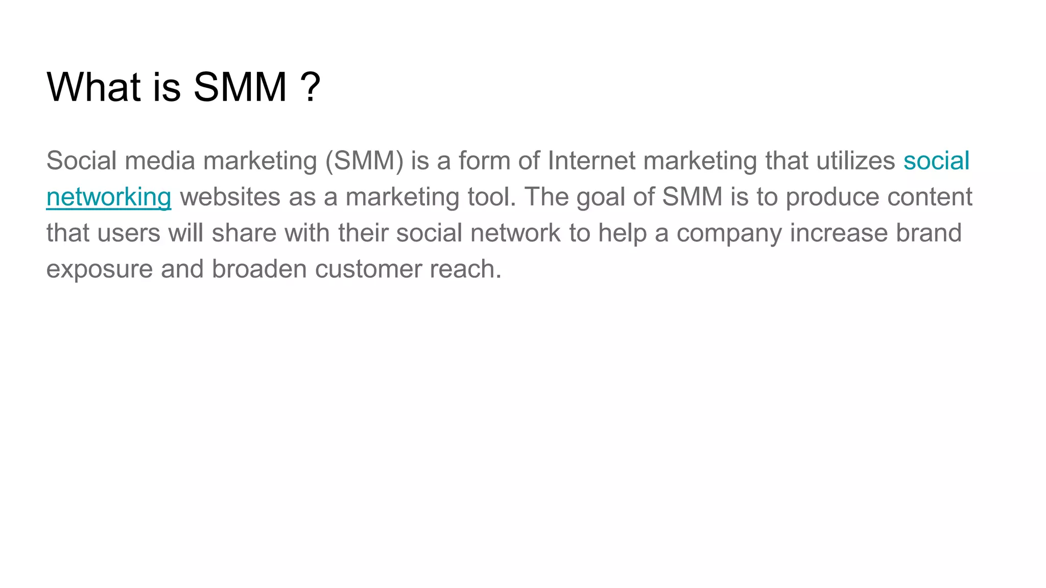 Social Media Marketing (SMM) | PPTX