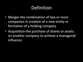 mergers and acquisitions | PPTX