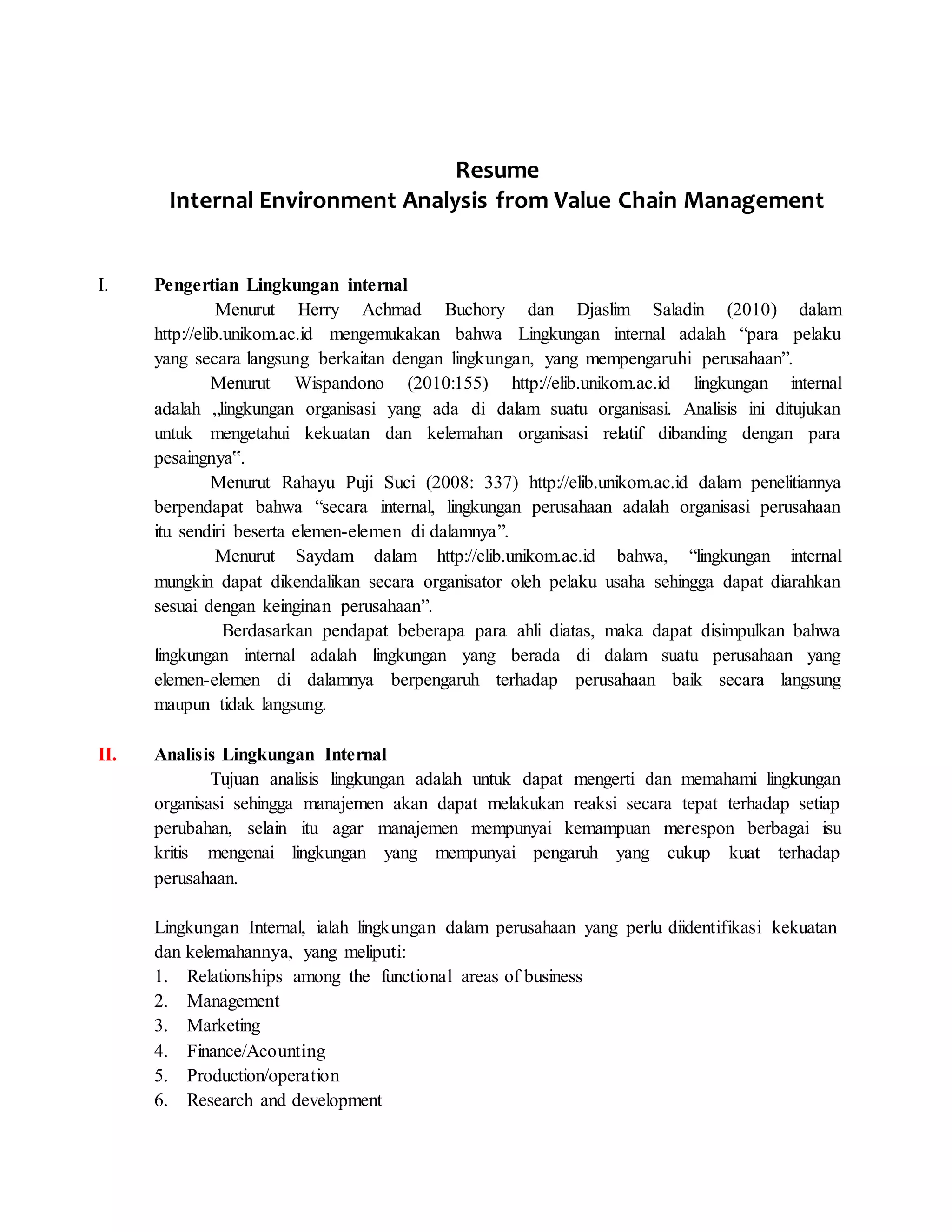 Sm,maya dwi indrawati,prof.dr.hapzi ali, cma,internal environment analysis from value chain ...