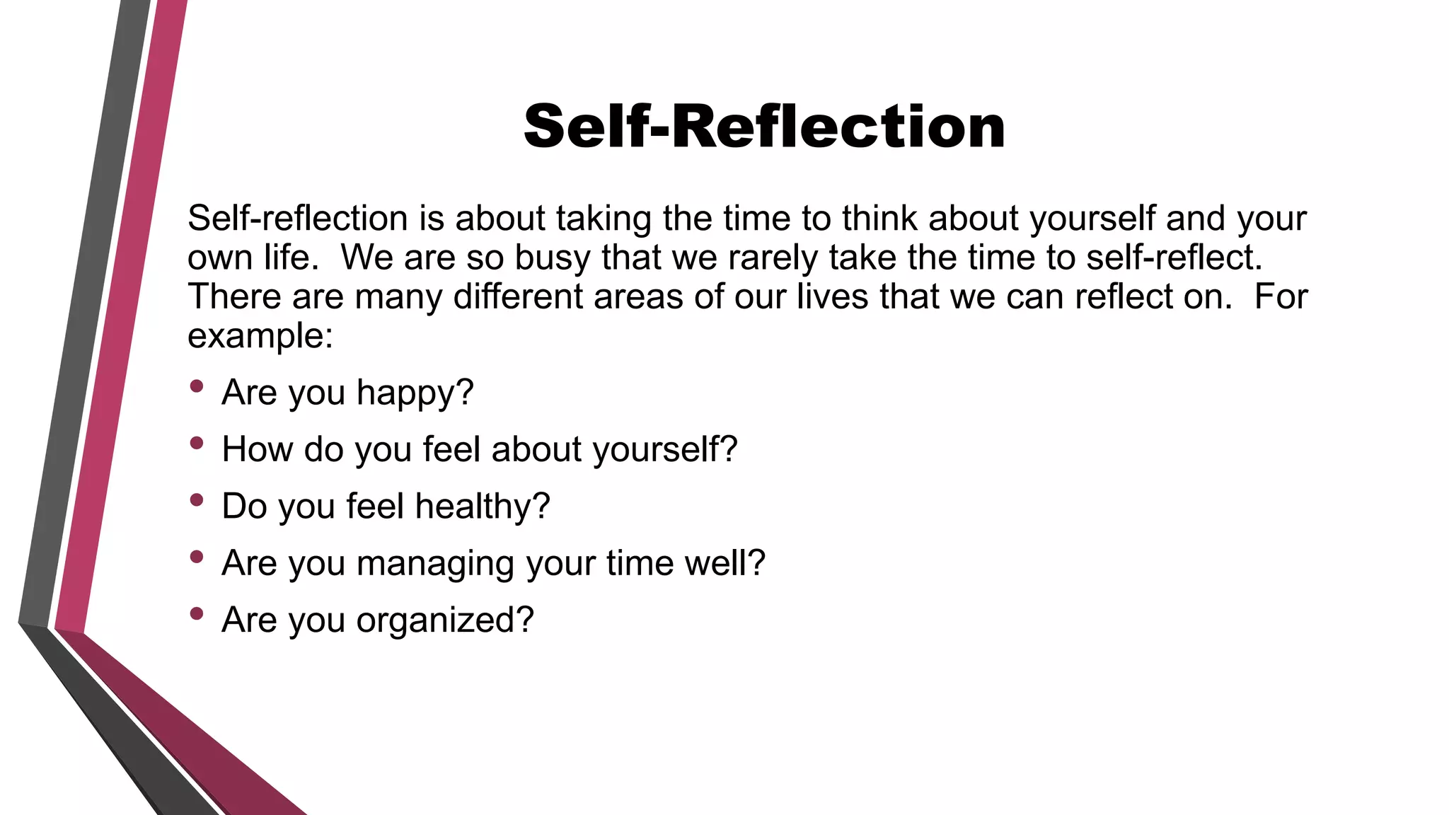 Sm module b part 2 self reflection and self-assessment | PPTX