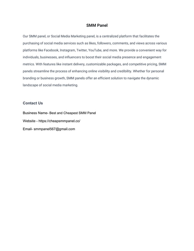 SMM Panel | DOCX