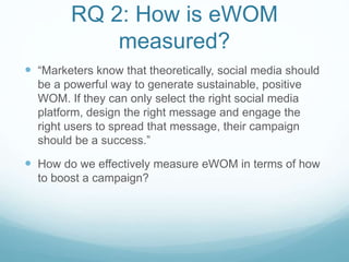 Wom, eWOM and ROI | PPT