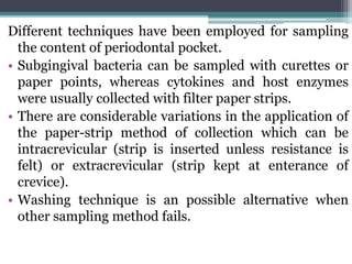 Gingival crevicular fluid sampling techniques | PPT