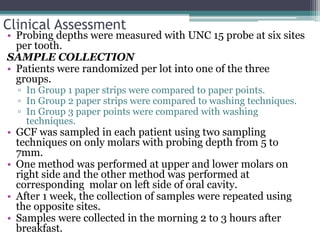 Gingival crevicular fluid sampling techniques | PPTX