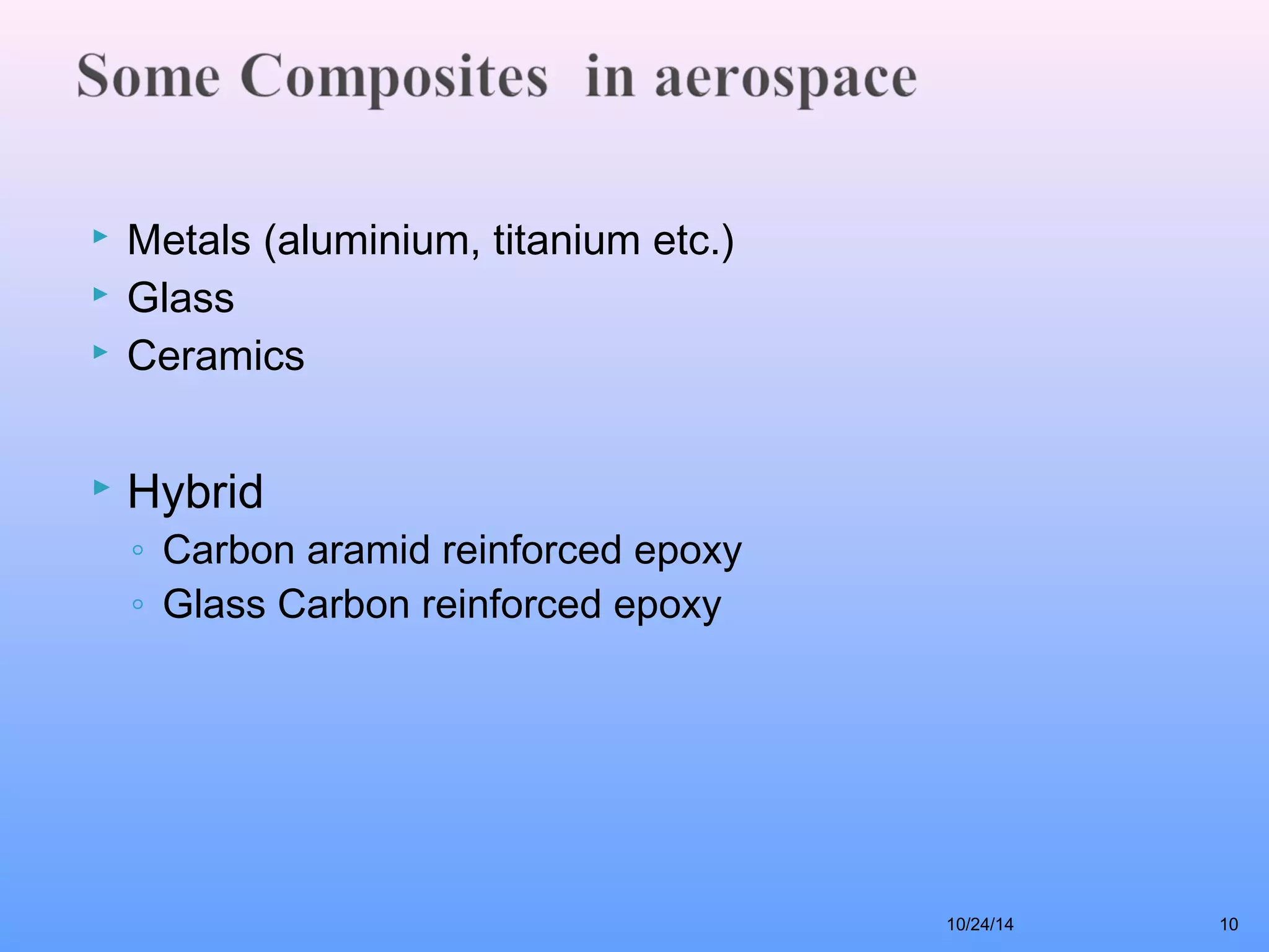 composite materials in aerospace application seminar | PPT