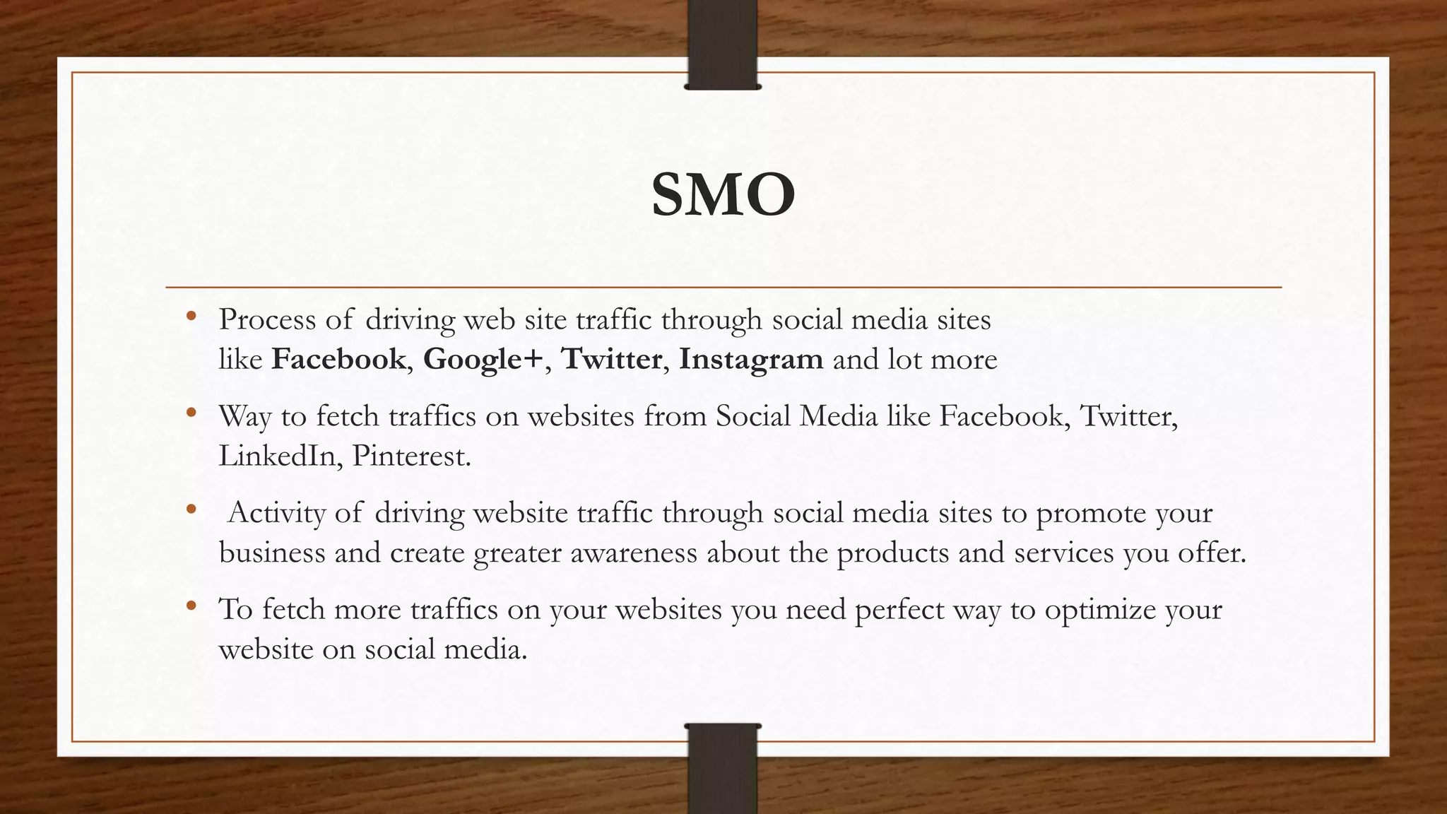 SMO (social media optimization) | PPTX