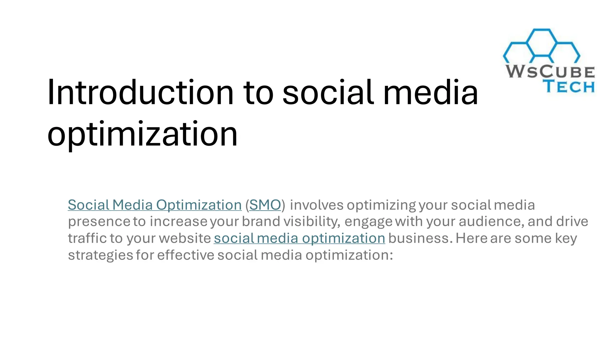Social Media optimization complete introduction | PPT