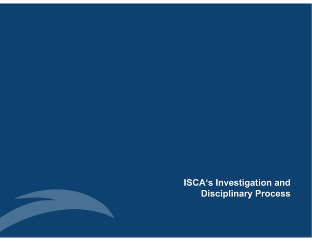 IFAC-ISCA Singapore Investigation and Discipline Systems workshop | PPT