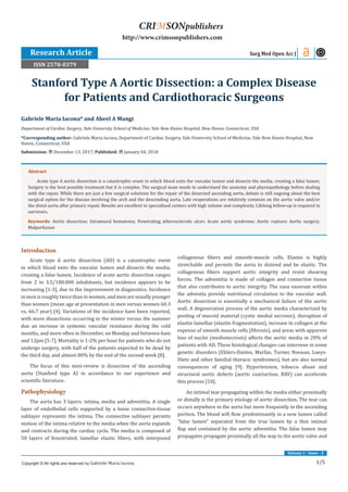 Stanford Type A Aortic Dissection: a Complex Disease for Patients and ...