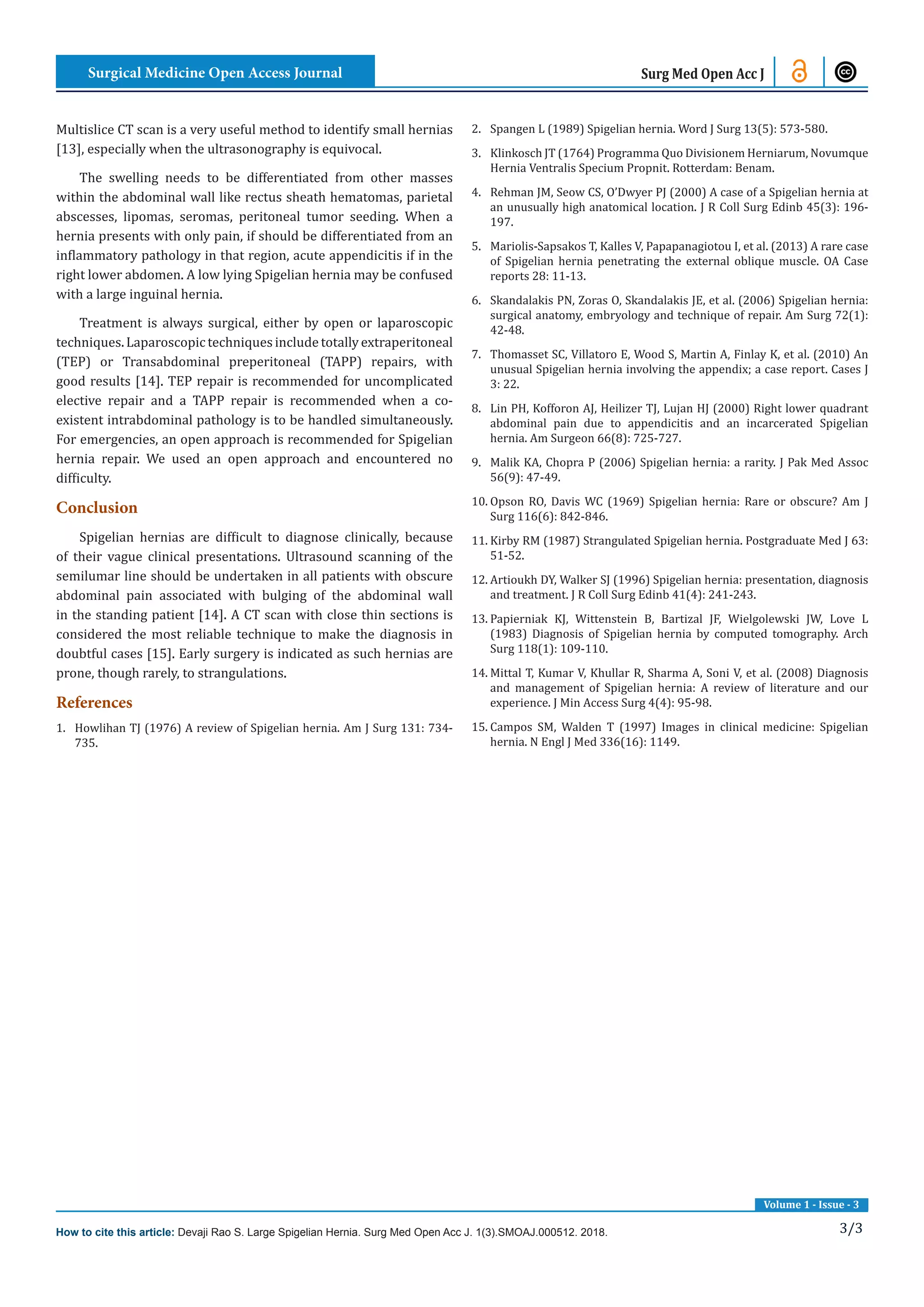 Large Spigelian Hernia | PDF