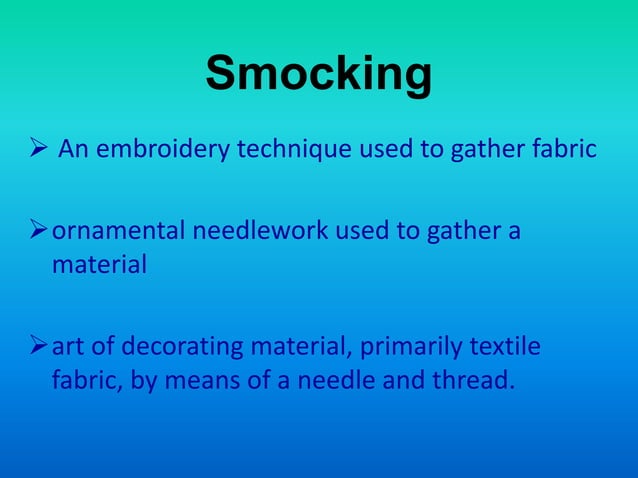 Smocking machine | PPTX