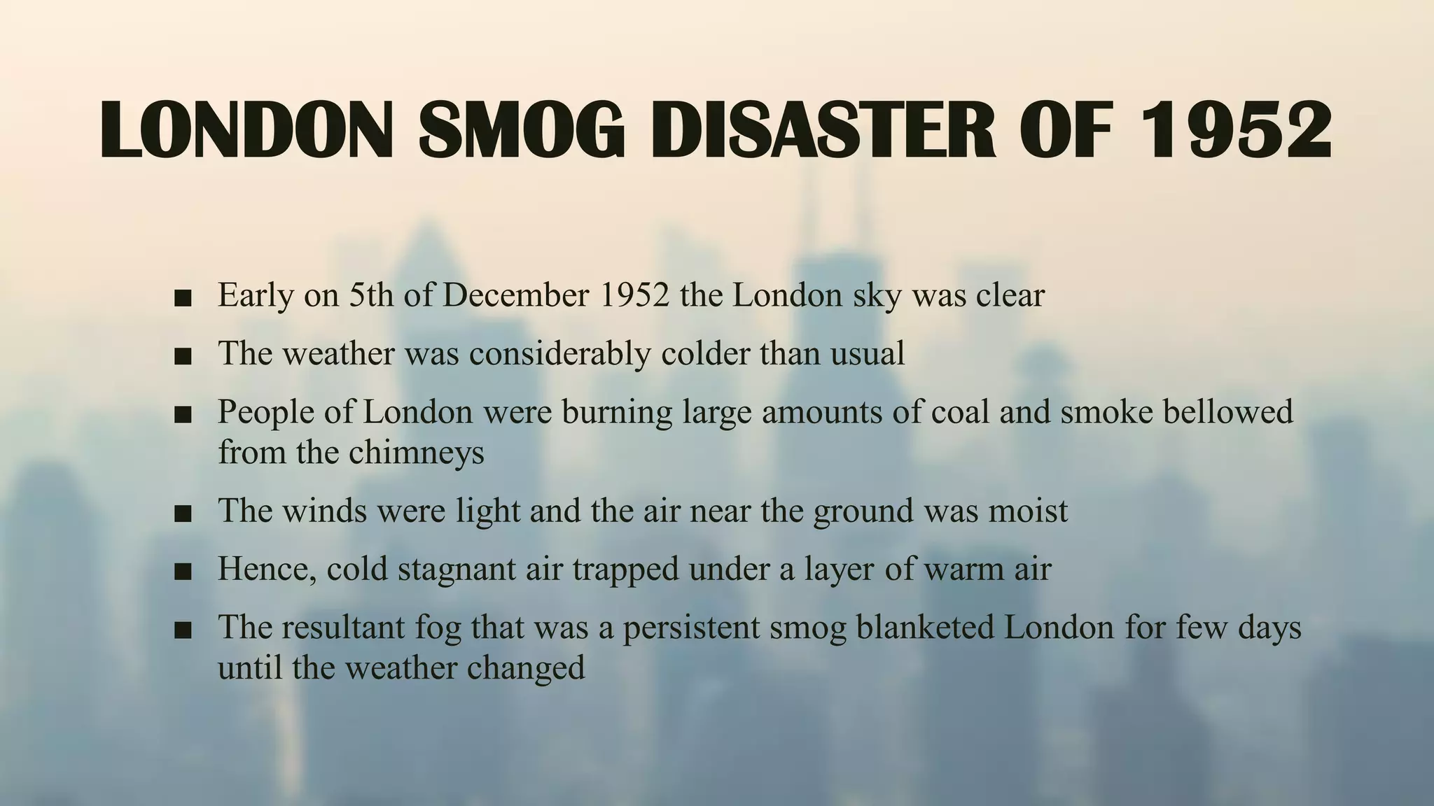 Smog : History, Types, Causes and its Effects | PDF