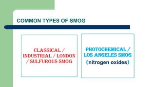 Smog & its Associated diseases, types, pathophysiology, effects | PPTX