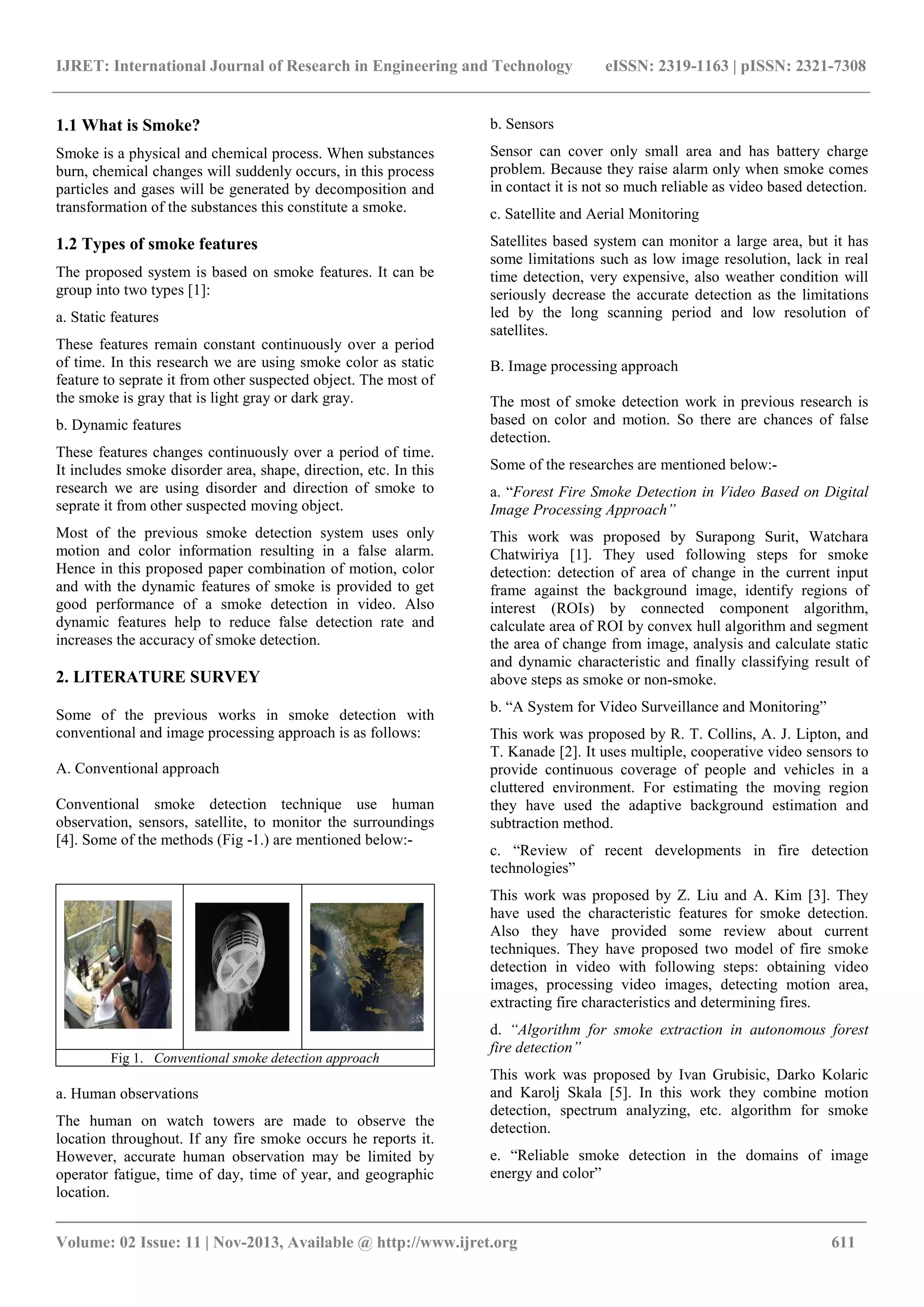 Smoke detection in video for early warning using | PDF