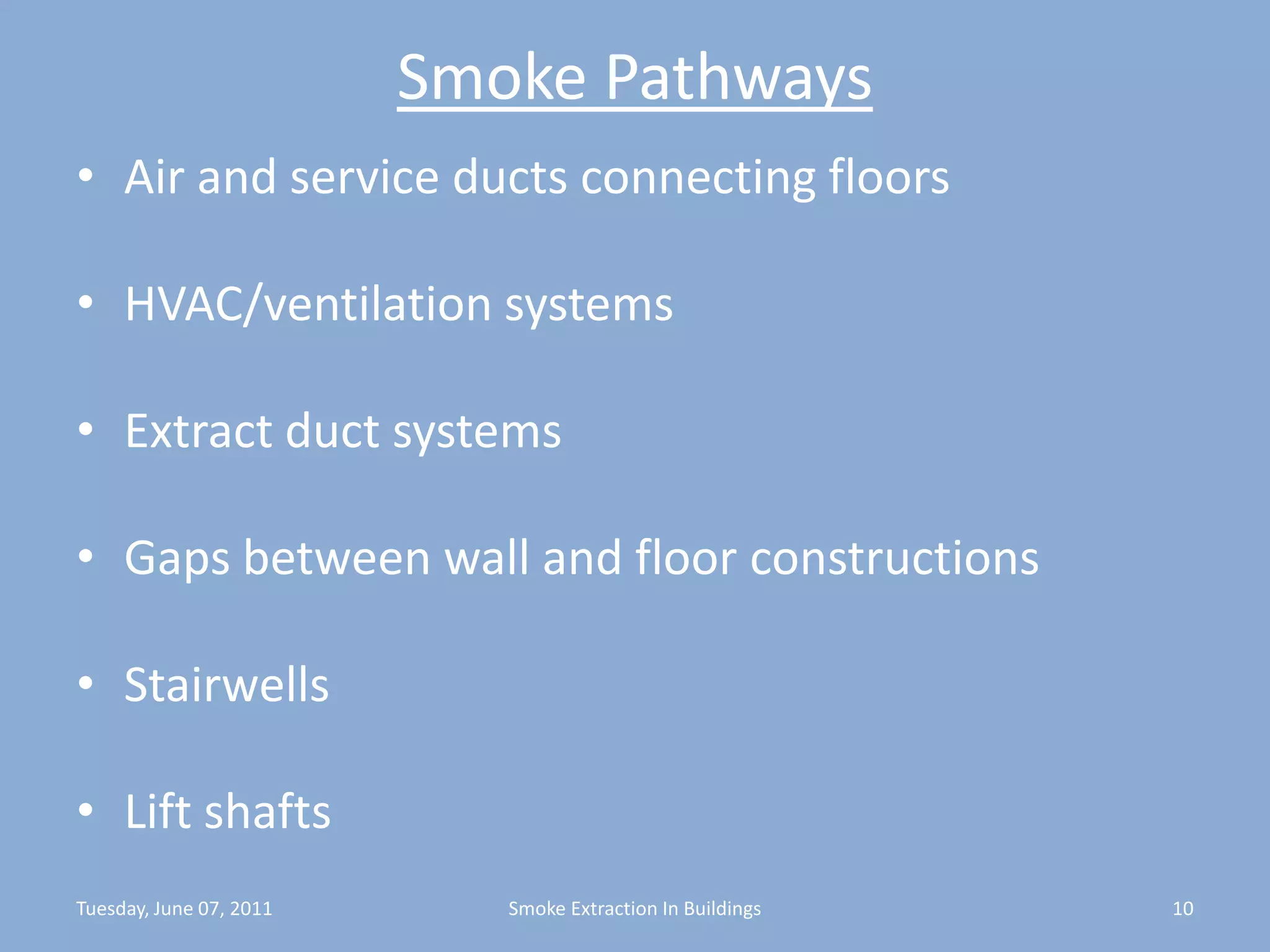 Smoke extraction in buildings | PPTX