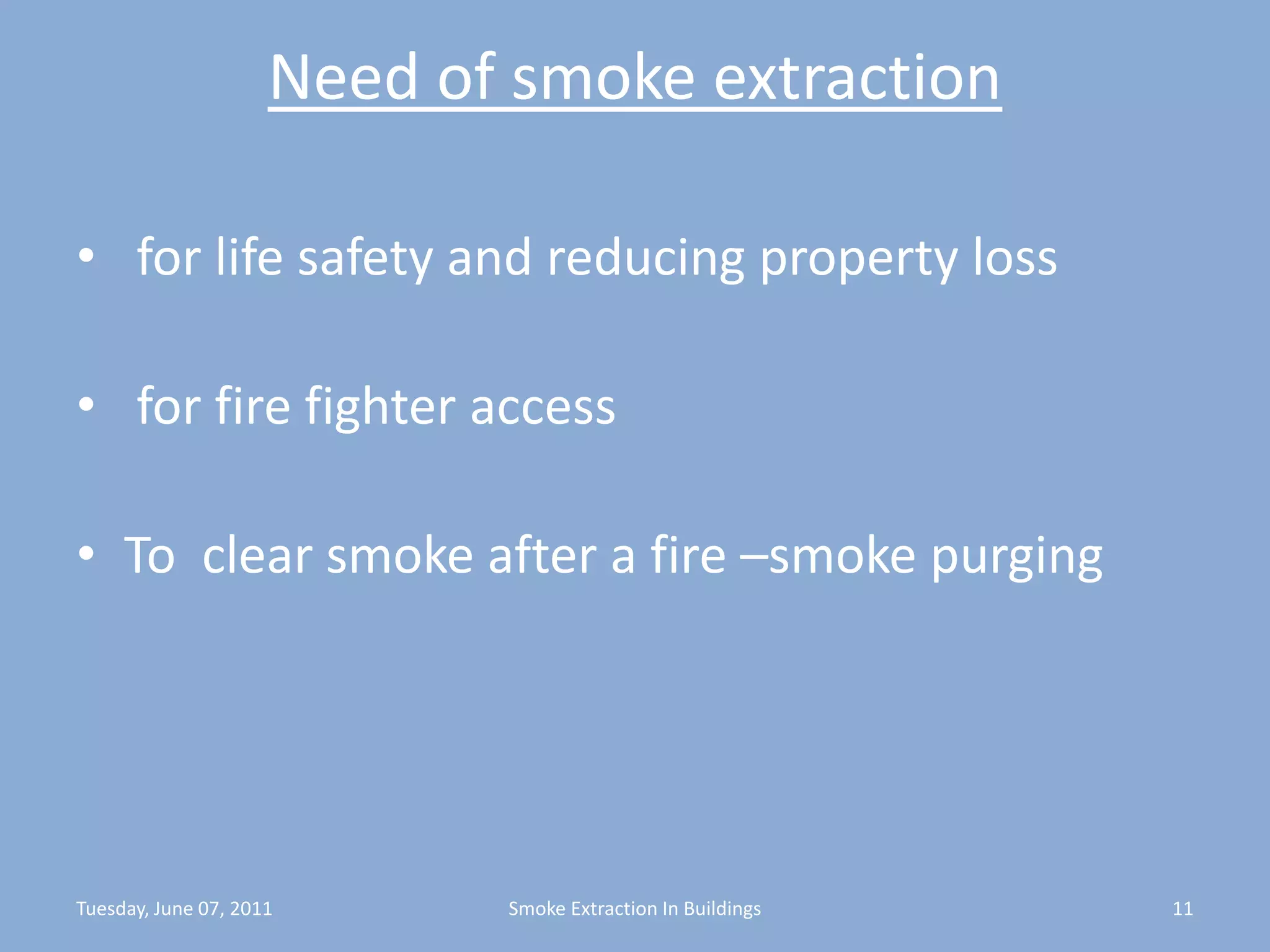Smoke extraction in buildings | PPTX