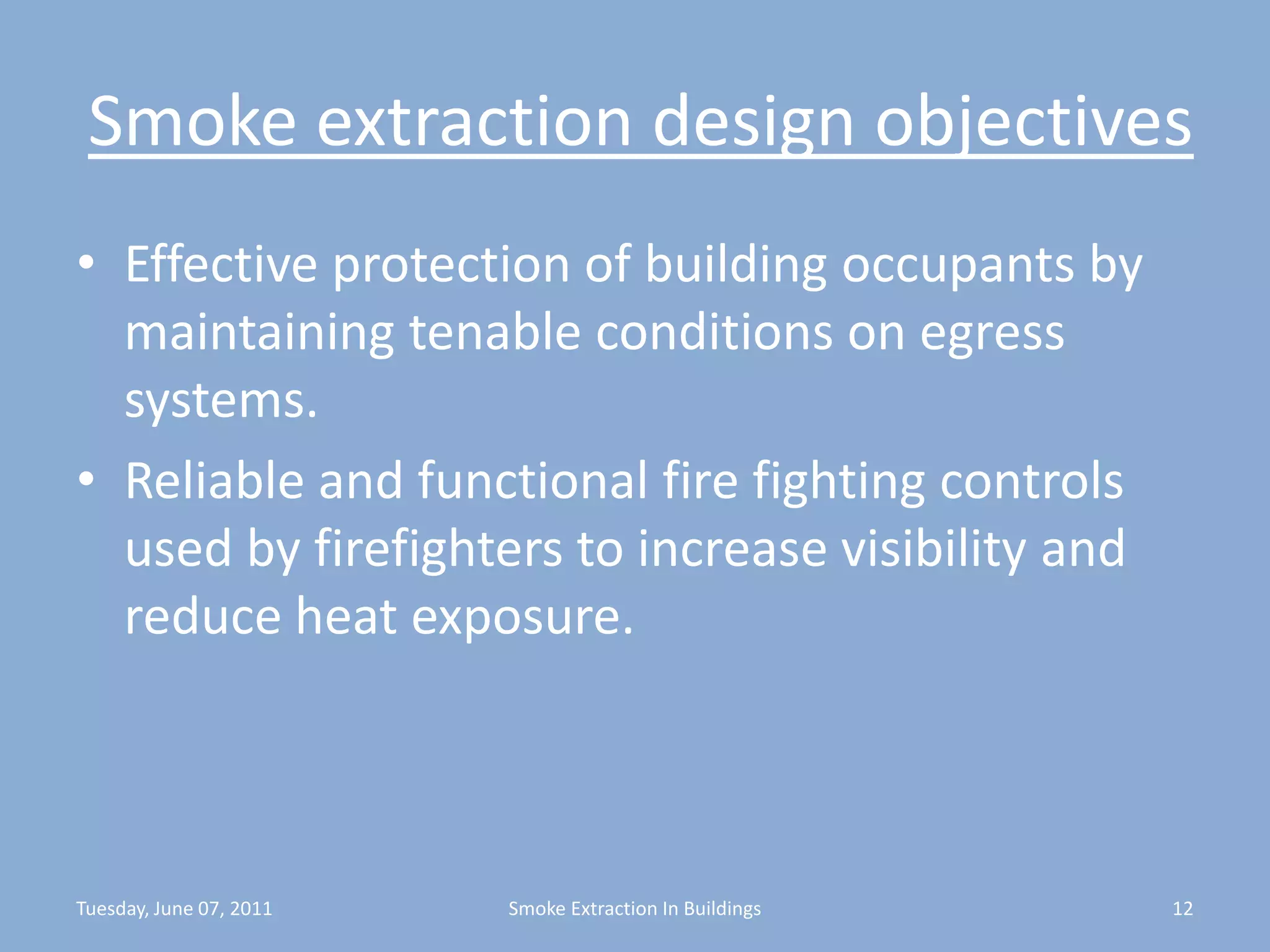 Smoke extraction in buildings | PPTX