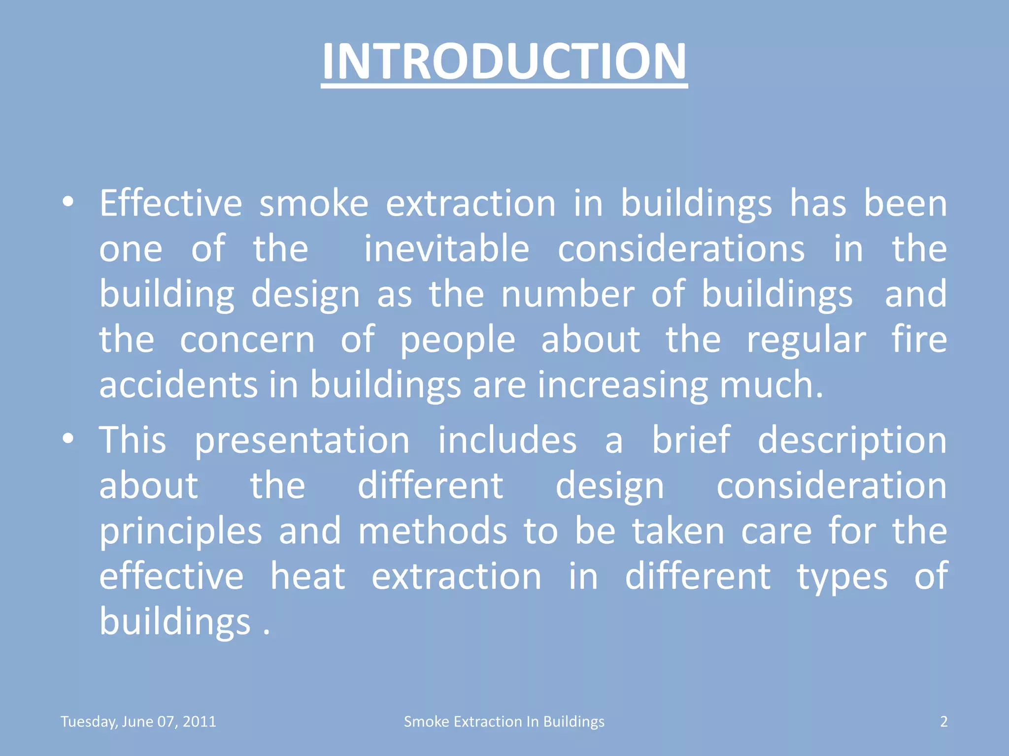 Smoke extraction in buildings | PPTX