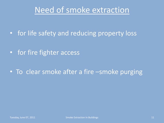 Smoke extraction in buildings | PPTX