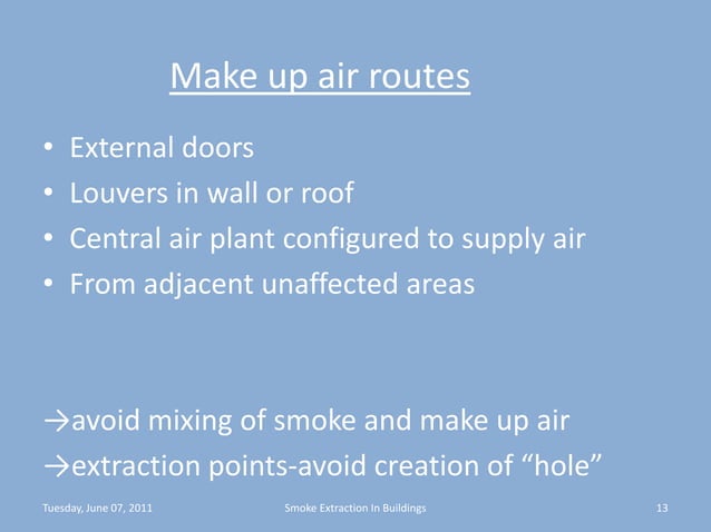 Smoke extraction in buildings | PPTX