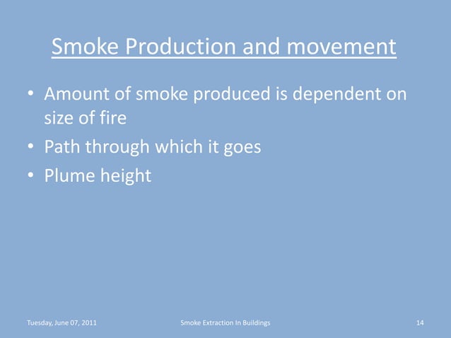 Smoke extraction in buildings | PPTX