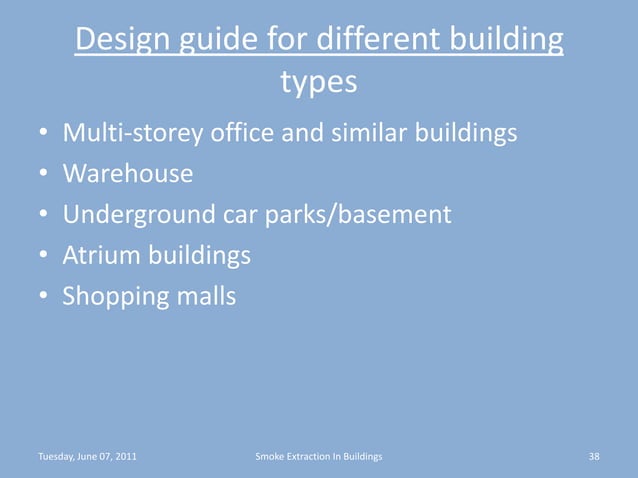 Smoke extraction in buildings | PPTX