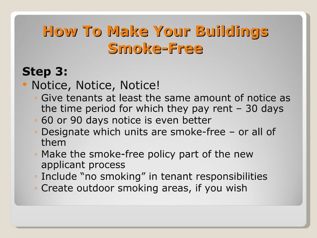 Smoke Free Housing Presentation | PPT