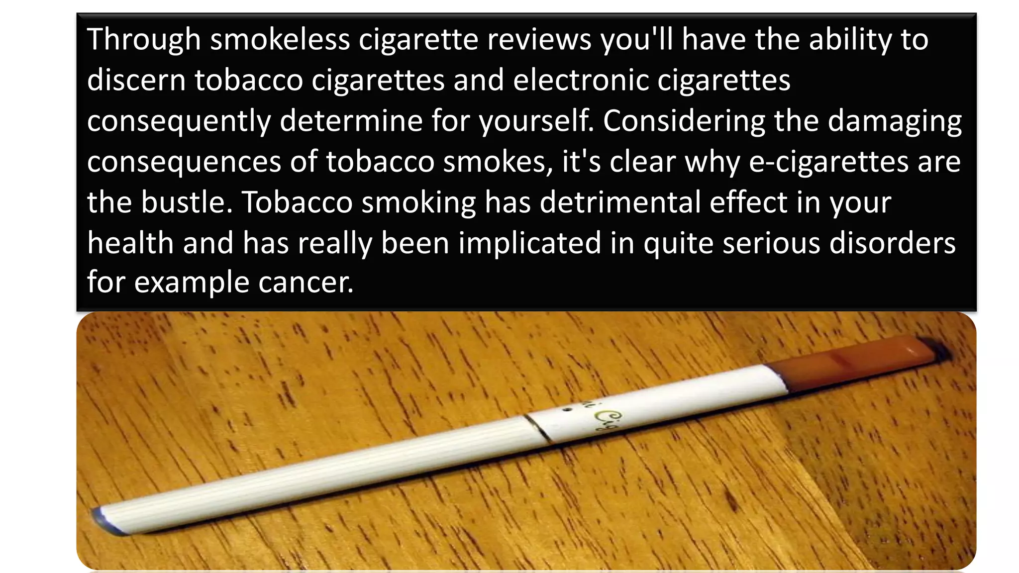 Smokeless cigarette | PPT