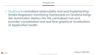 Smoke & Regression Execution Dashboard- Demo.pptx | Computer Software and Applications | Computing