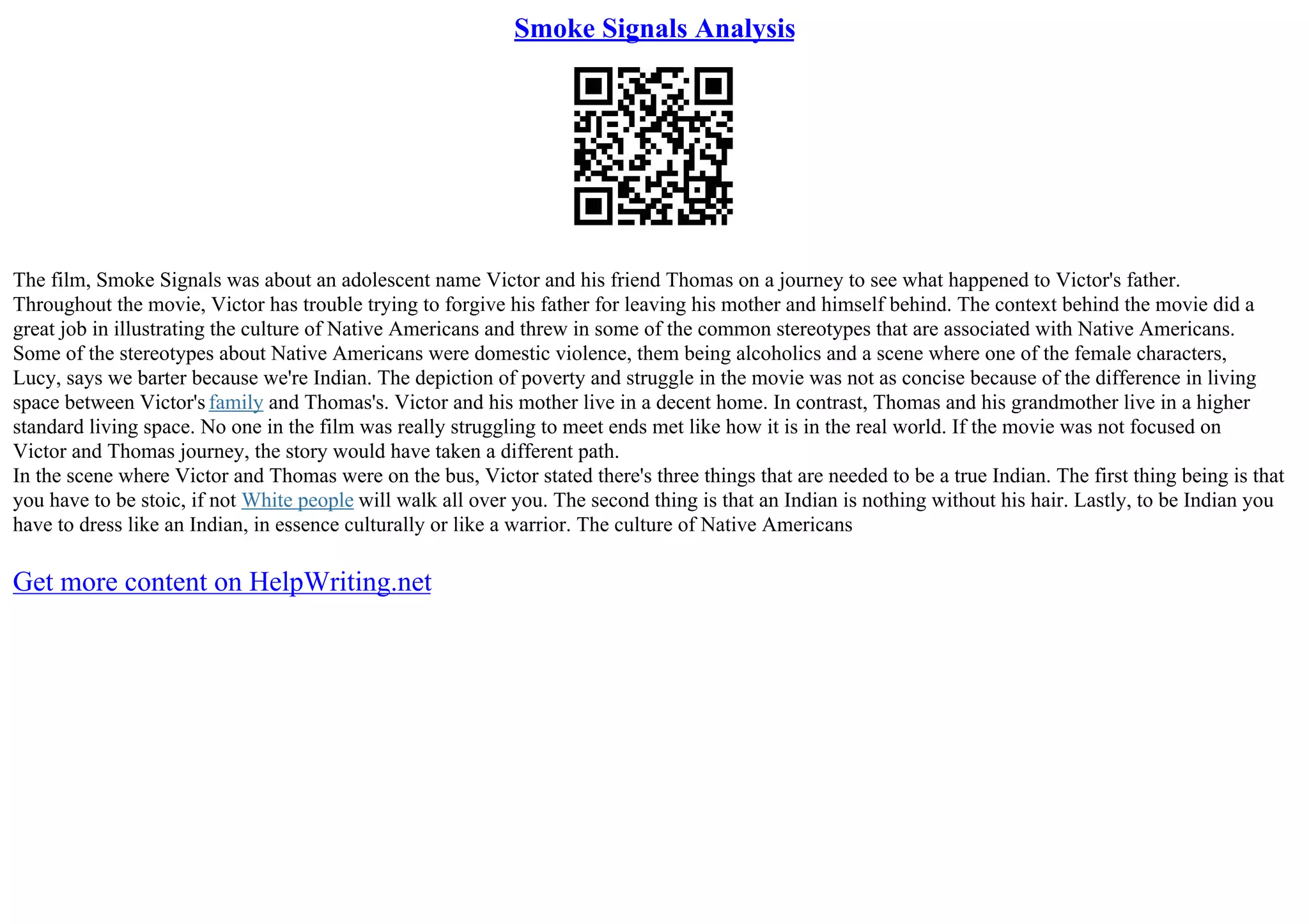 Smoke Signals Analysis | PDF