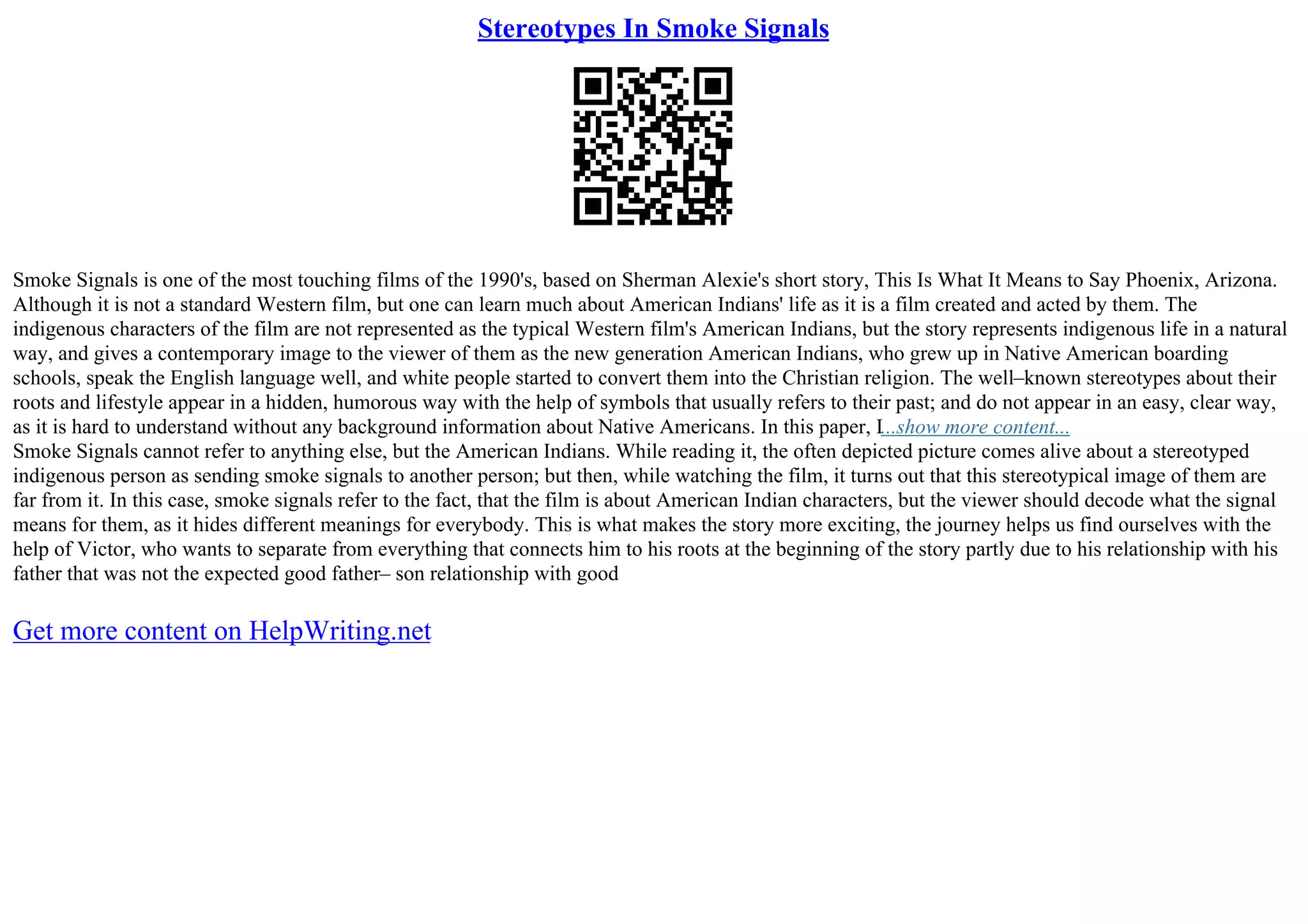 Smoke Signals Analysis | PDF
