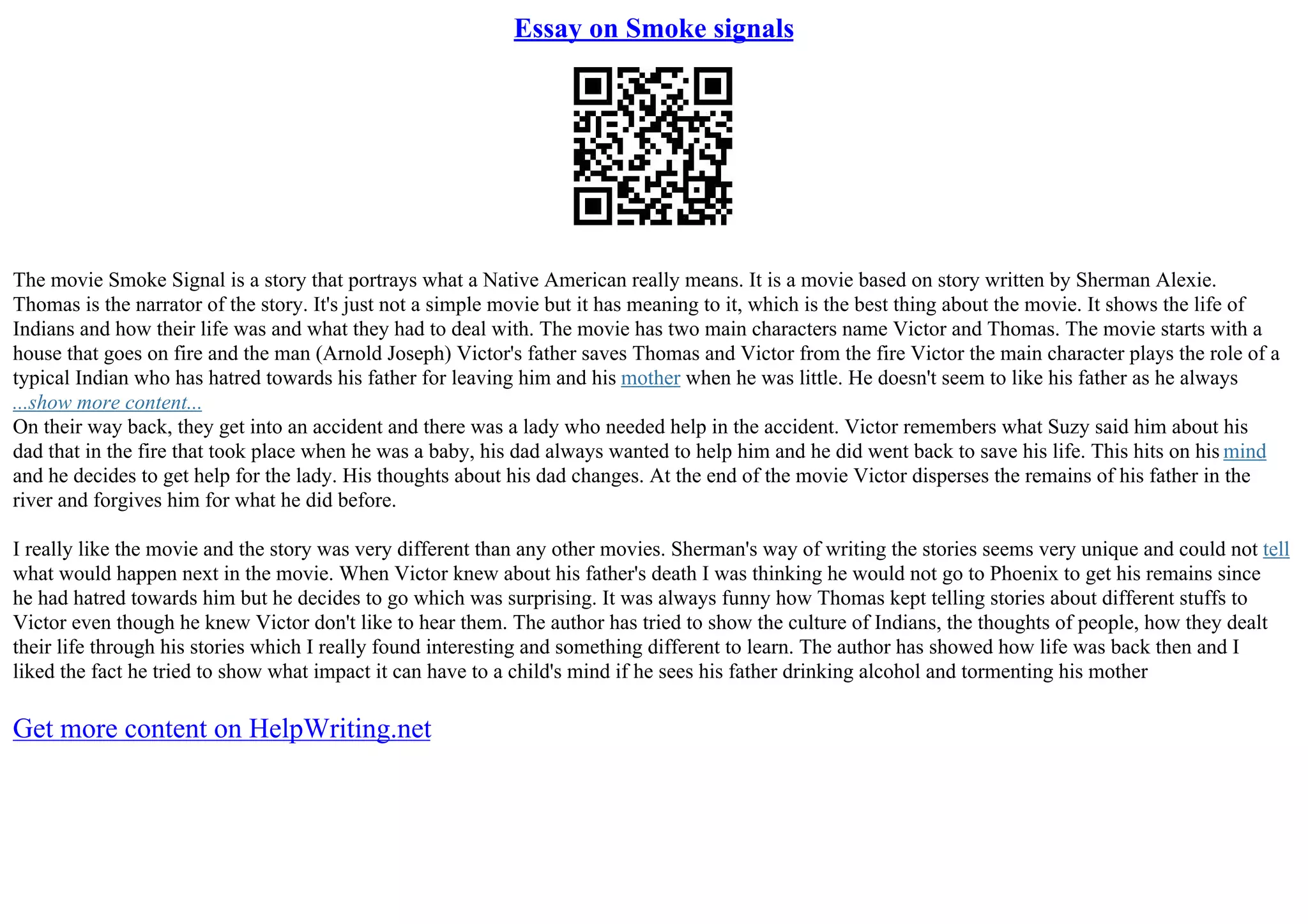 Smoke Signals Analysis | PDF