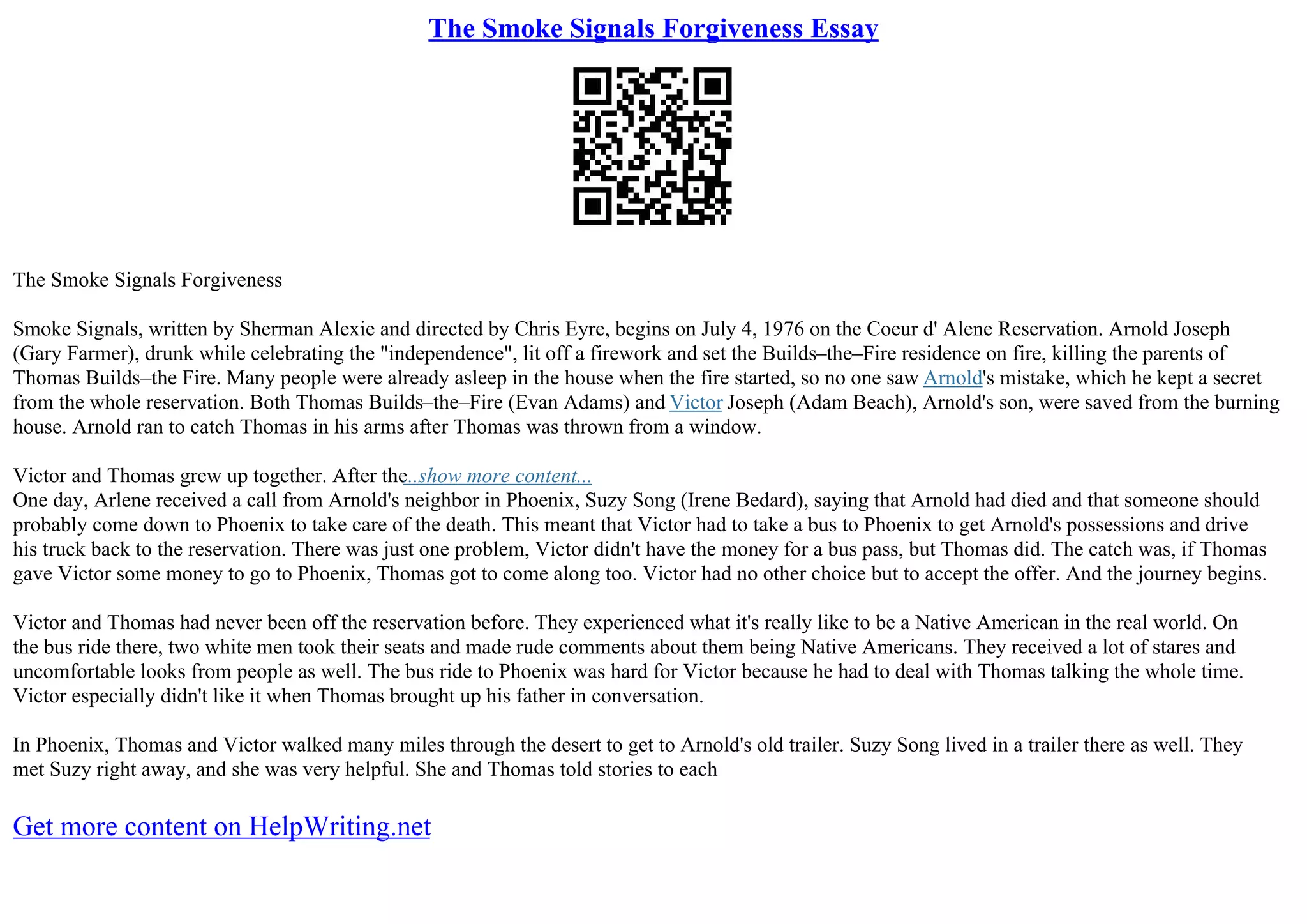 Smoke Signals Analysis | PDF